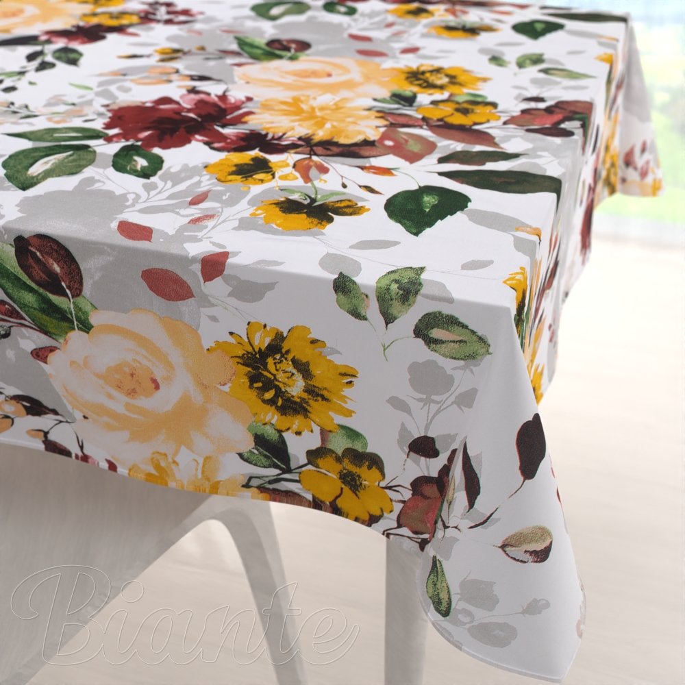 Bavlněný čtvercový ubrus Sandra SA-217 Velké žluté květy od Biante.cz