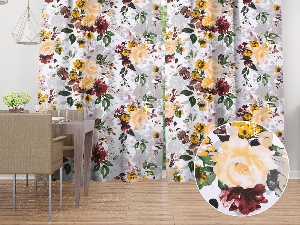 Bavlněný závěs Sandra SA-217 Velké žluté květy od Biante.cz